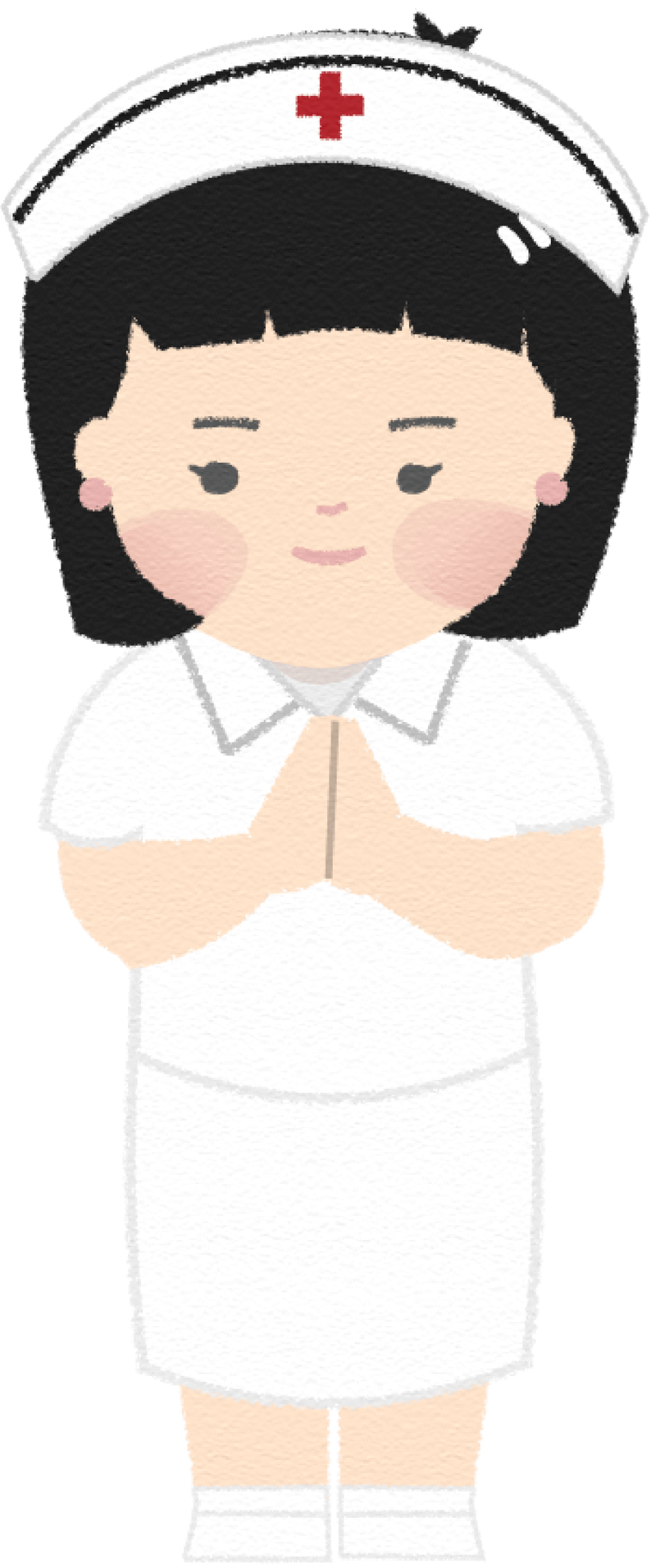 นางพยาบาลชุดขาวกำลังสวัสดี ภาพวาดฟรี Okusanpix