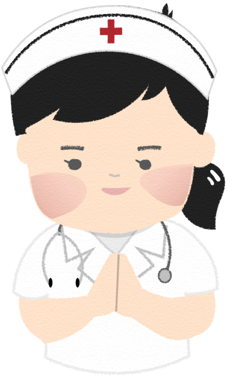 นางพยาบาลชุดขาวกำลังสวัสดี ภาพวาดฟรี Okusanpix 